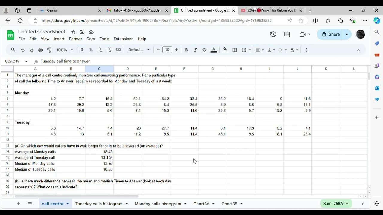 Use measures of spread (mean, median, standard deviation, interquartile range) to compare data ...