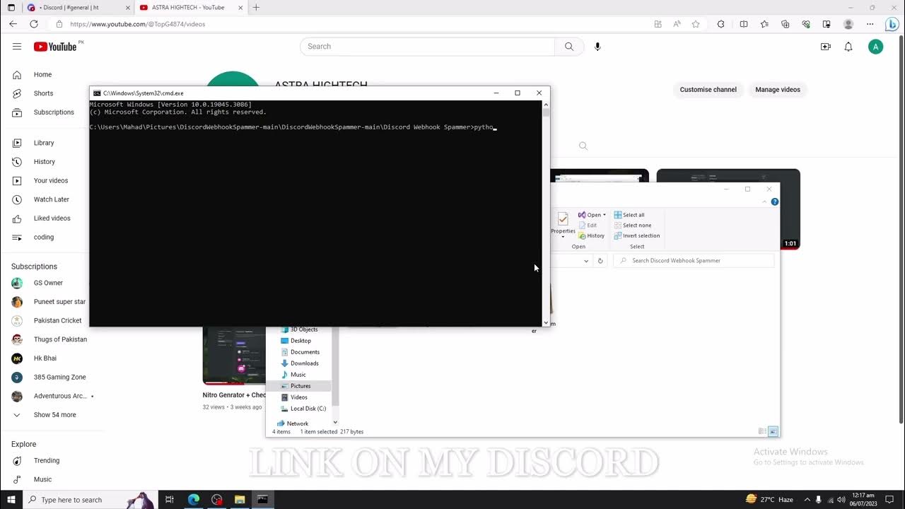 New Discord Webhook Spammer By HIGHTECH | FREE SPAMMER - YouTube