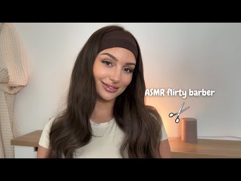 ASMR Flirty Barber 💈✂️ (foam, roleplay, hair cutting, brushing) 