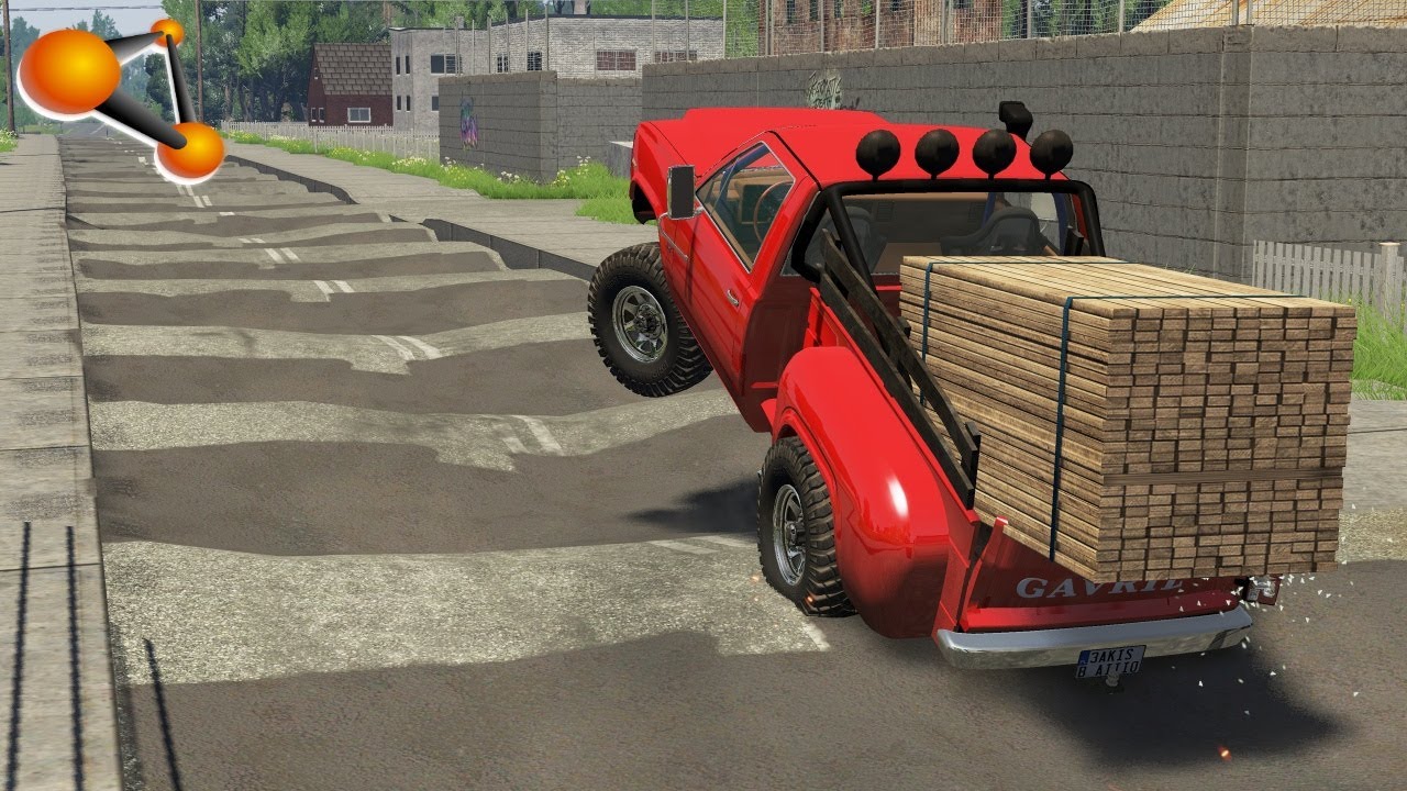 BeamNG.drive - Jumping Cars On The Pits - YouTube