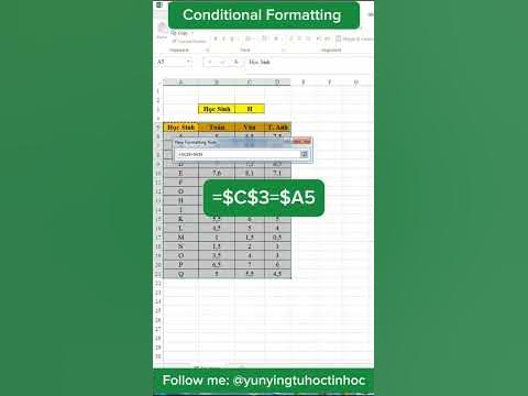 Conditional Formatting - Lọc Dữ Liệu Theo Điều Kiện Tự Động - # #exceltips#conditionalformatting ...