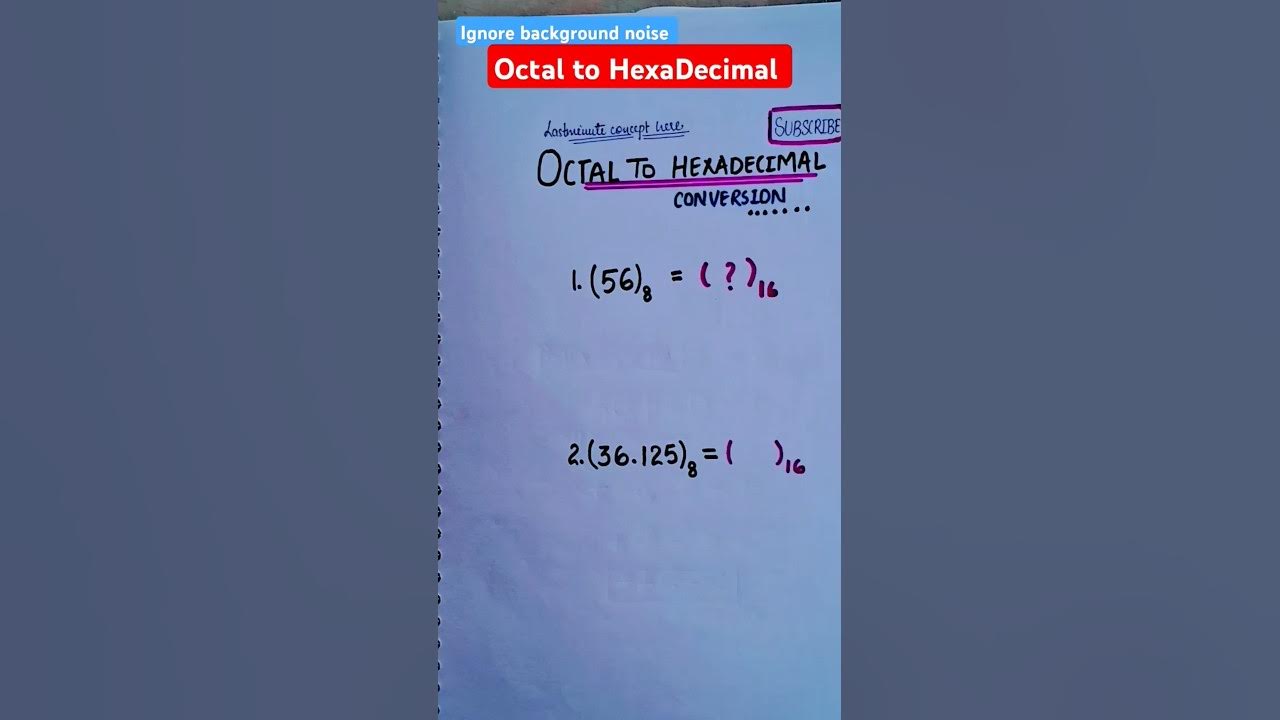 octal to hexadecimal conversion #shorts #numbersystem # ...