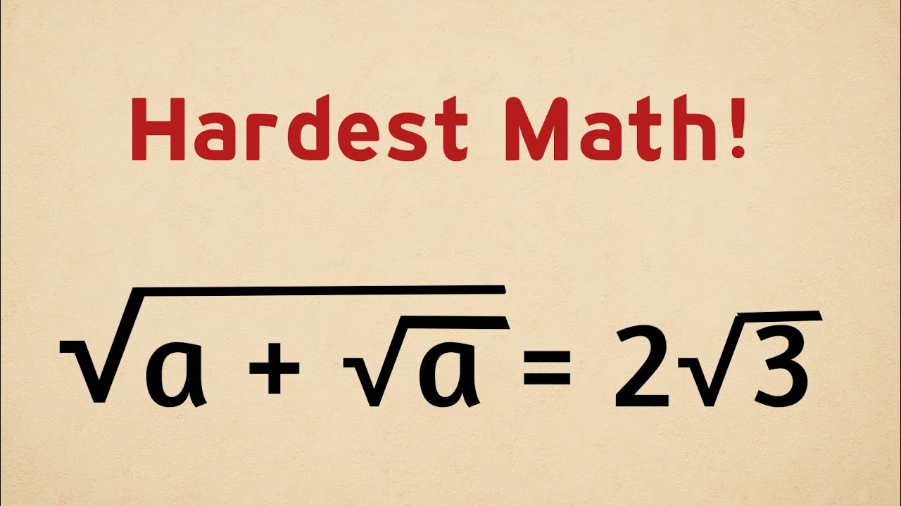 Hardest Math Problem in the World | Math Olympiad | Algebra Problem ...