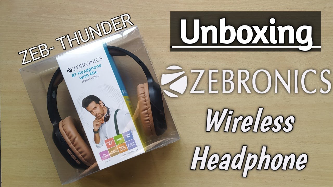 ZEBRONICS (Zeb- Thunder) BT Headphones unboxing | First look | With Mic ...