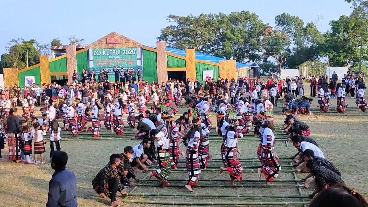 Mizo traditional dance Cheraw , @Zo Kutpui 2020, Vanghmun Zampui Tlang ...