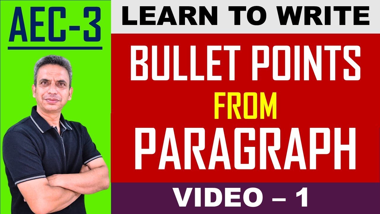 Writing Bullet Points from Paragraph: Learn in 10 minutes PART 1 # ...