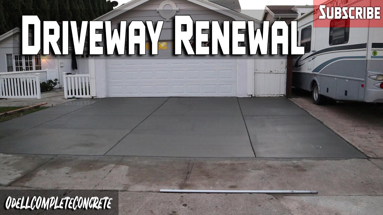 How to Pour a Concrete Driveway Renewal - YouTube
