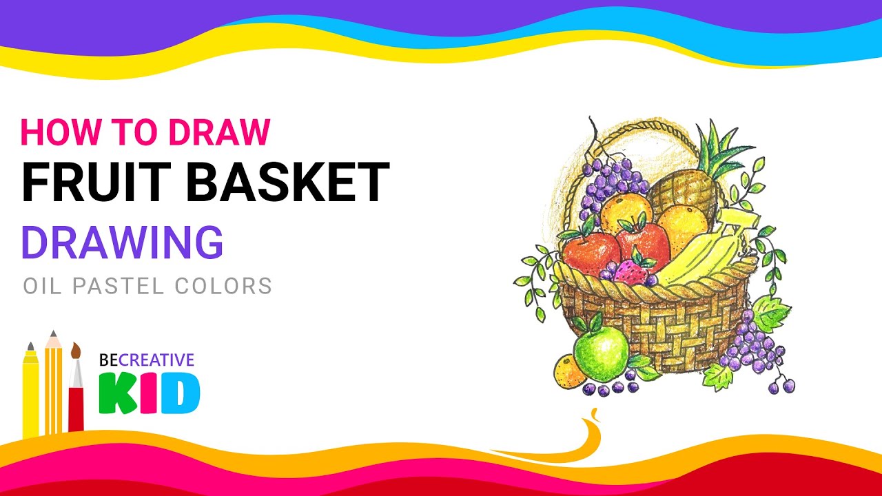 How to draw a fruit basket easy drawing art for kids beginners # ...