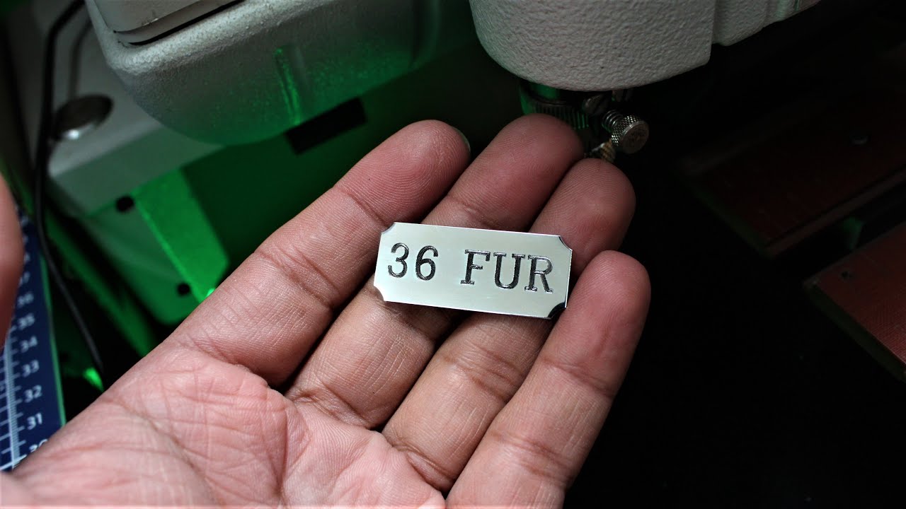 Custom Engraving Silver Small Plate Black Text - YouTube