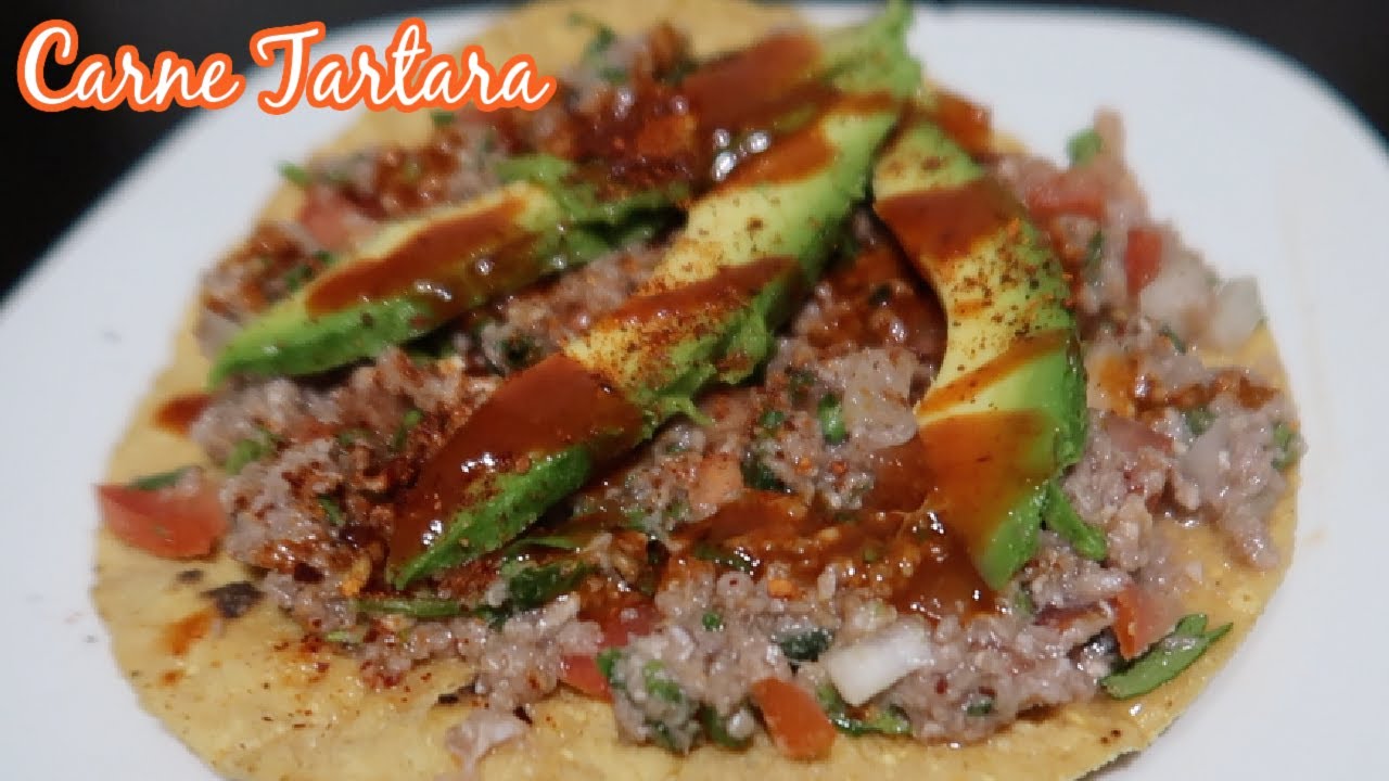 CARNE TARTARA (CARNE APACHE) TOSTADAS DE CARNE CRUDA - YouTube