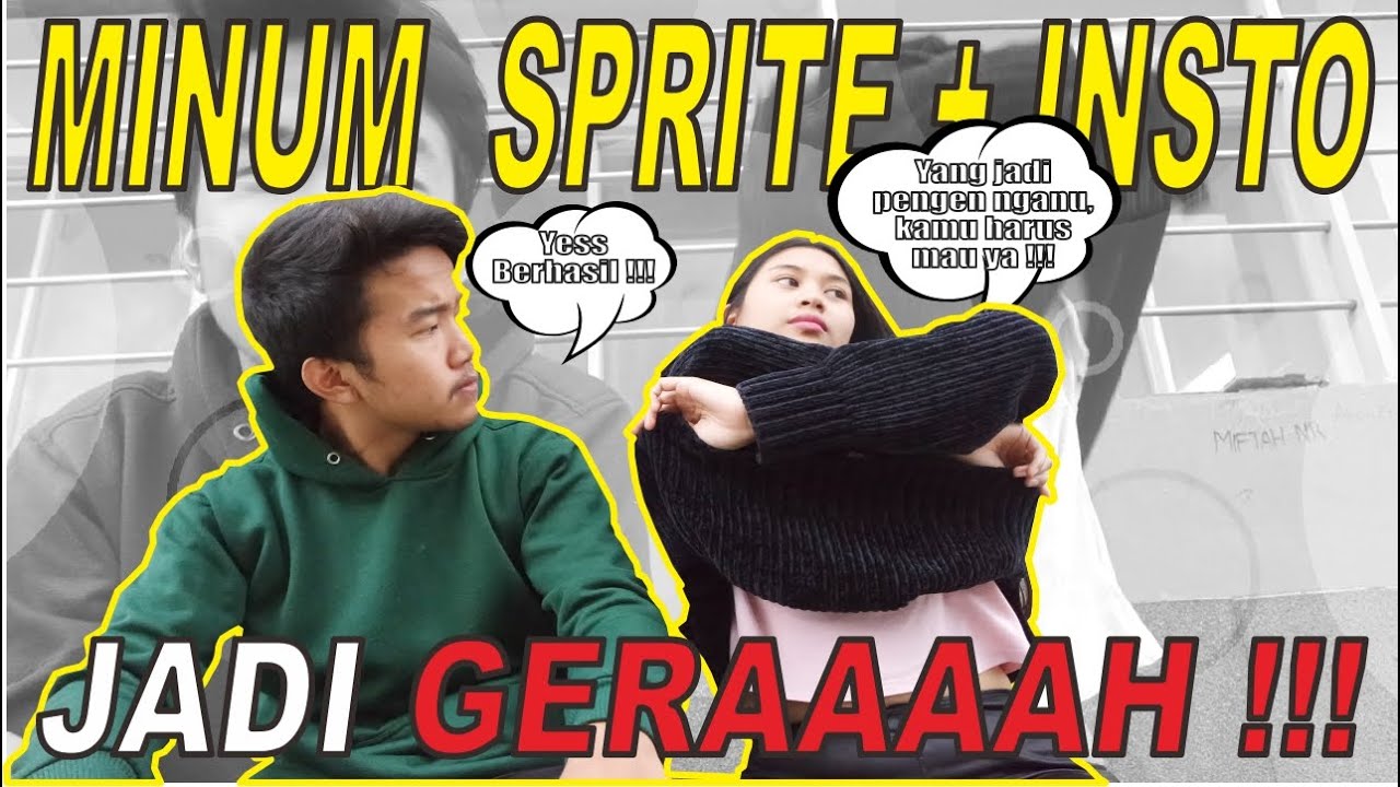 REAKSI SINTIA MINUM SPRITE CAMPUR INSTO!!! | MALAH JADI??? - YouTube