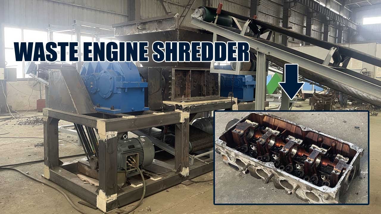 Waste Engine Shredder Metal Shredder - YouTube