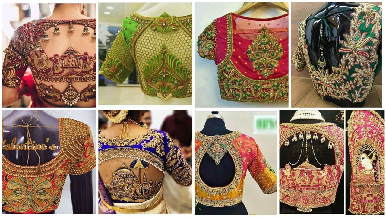 Bridal Blouse Aari Work Collection | Aari work for beginners | Maggam ...
