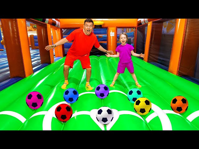 Bouncy Park Fun Challenge with Dasha and Alex - Videos For Kids