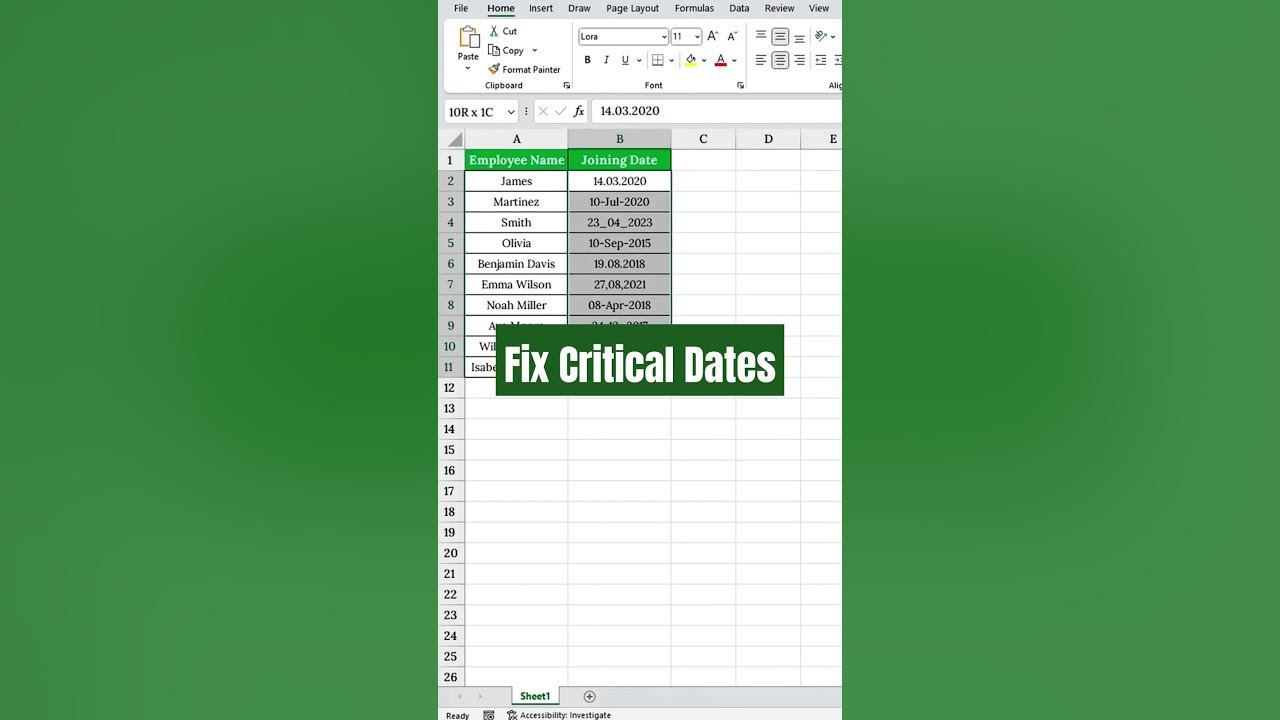 Fix Unrecognized Date Formats in Excel! - YouTube