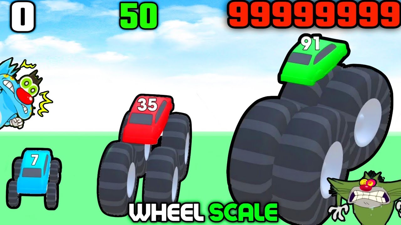 Can Oggy Grow Max Level Wheel Car in Wheel Scale Game | With Oggy And ...