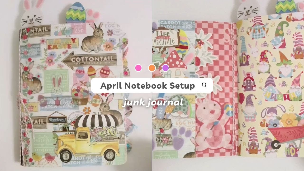 April Notebook Setup | Altered Composition Notebook | Junk Journal ...
