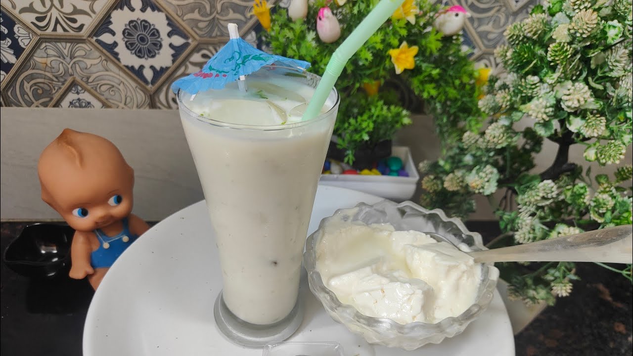 New sandesh lassi Recipe | জল ছাড়া দৈ- সন্দেশের সরবত | Lassi recipe in ...
