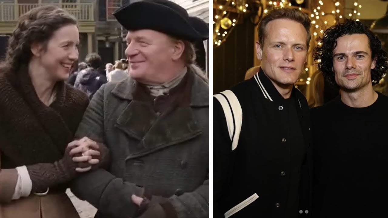 Sam Heughan with Richard Rankin and Jamie Roy + Caitriona Balfe & Mark ...