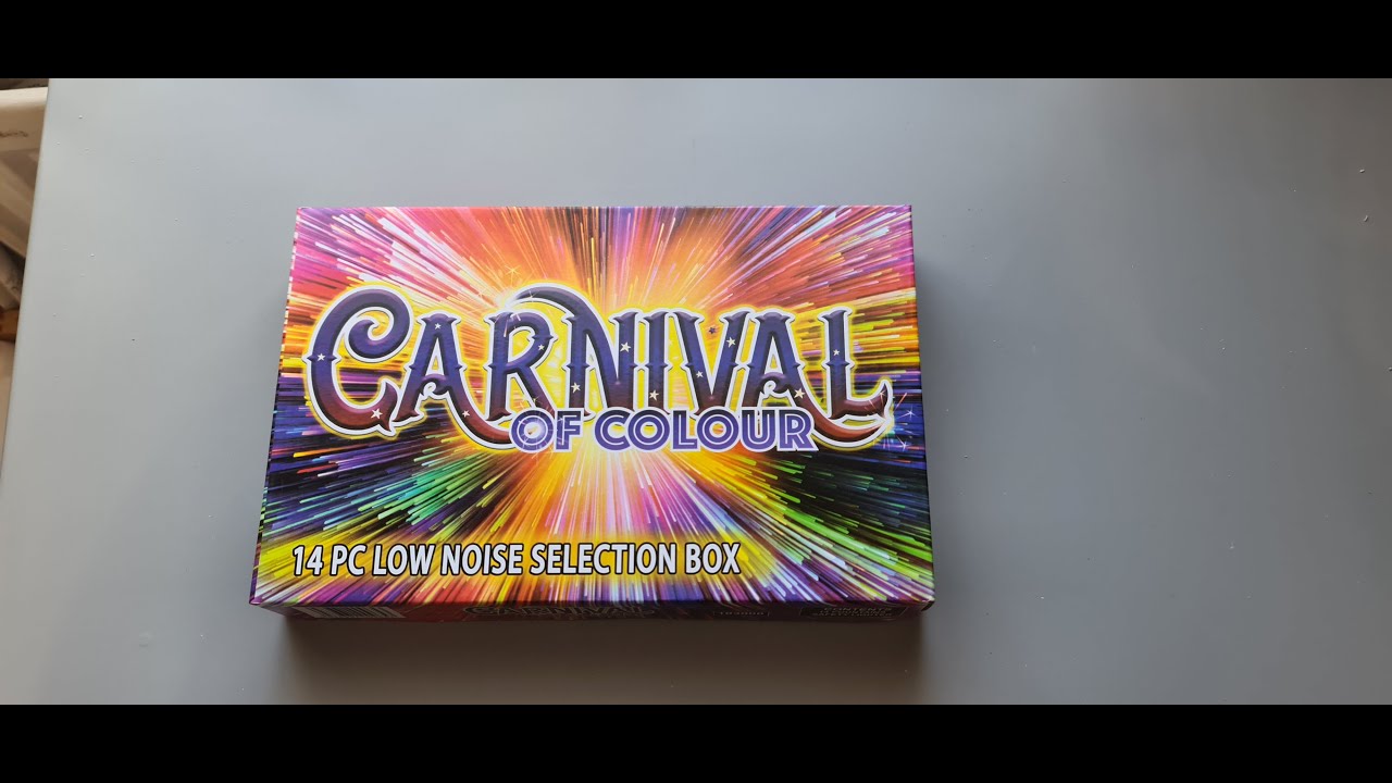 Carnival of Colour Low Noise Selection Box Fireworks Unboxing Asda 2024 ...