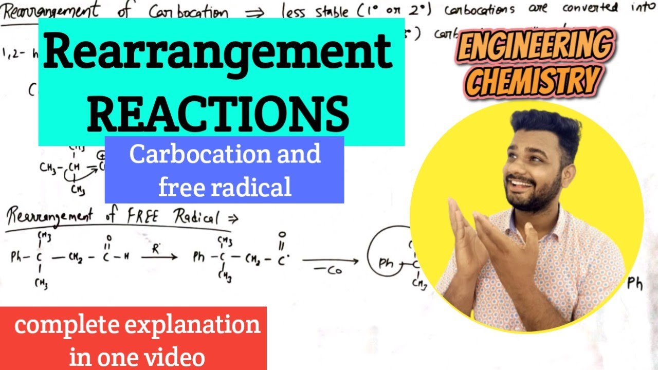 Rearrangement of carbocation | Rearrangement of free radicals | Lec-44 ...