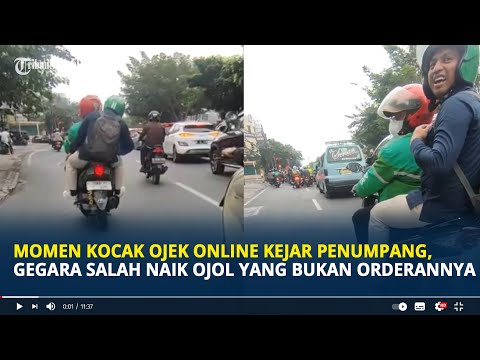 Momen Kocak Ojek Online Kejar Penumpang Gegara Salah Naik Ojol yang Bukan Orderannya