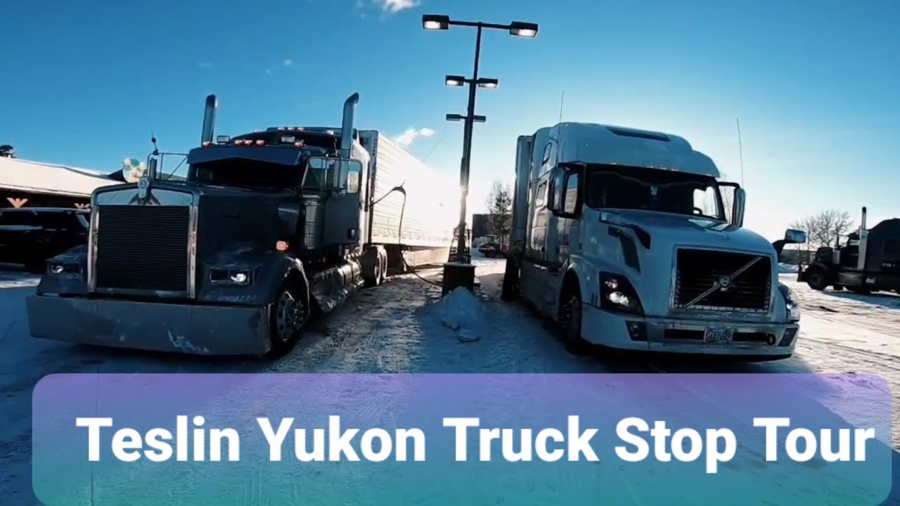 Almost Hit A Dog on Alaska Highway! Teslin Yukon Truck Stop Tour. Pt 4 ...