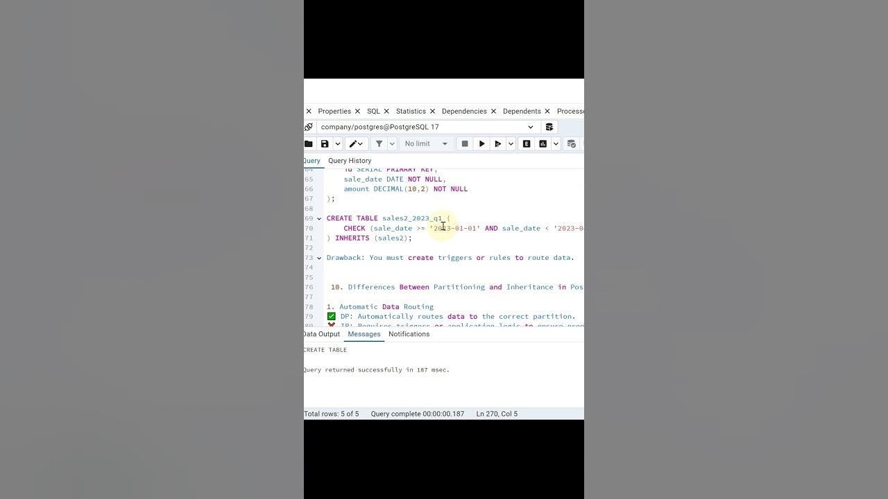How To Create Inheritance Based Partitioning In Postgresql Best Postgresql Tutorial Shorts