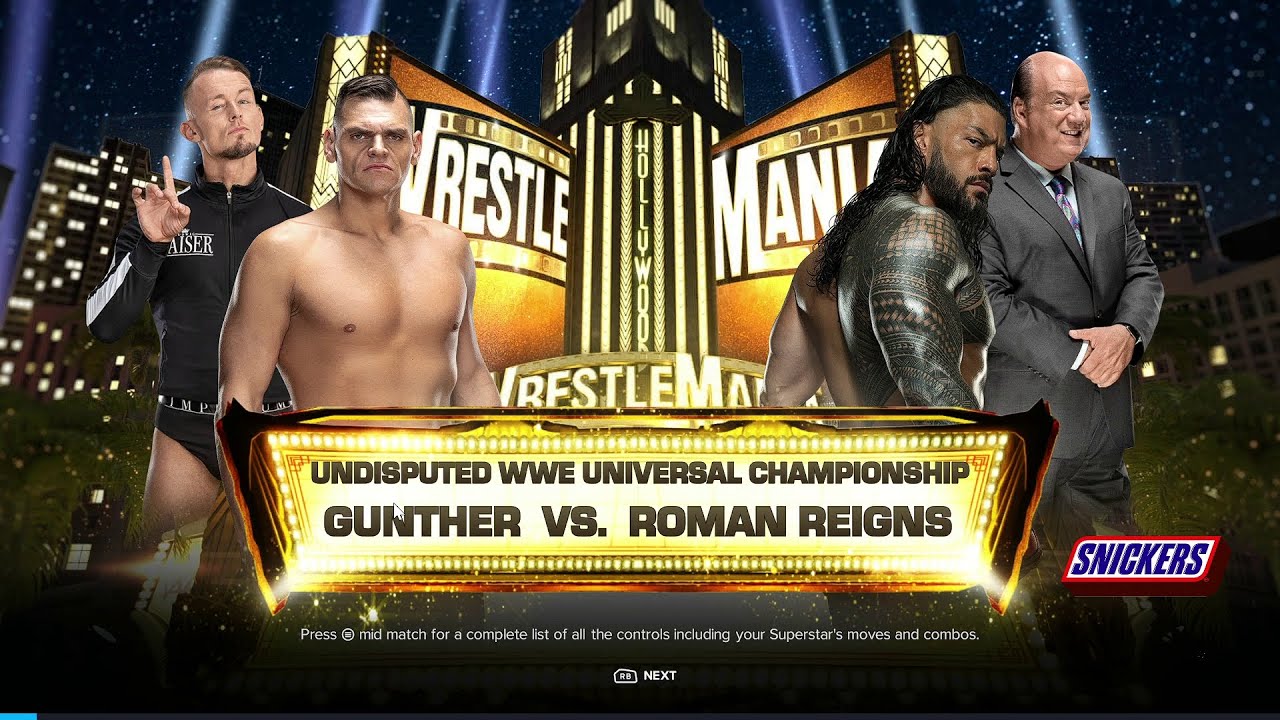WWE 2K24 FULL MATCH — Gunther Vs Roman Reigns — WWE Title Match - YouTube