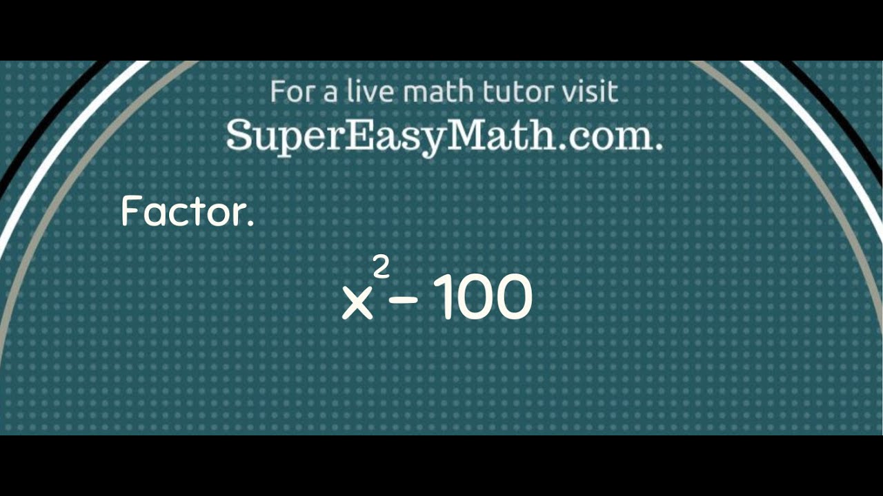 How To Factor A Binomial - YouTube
