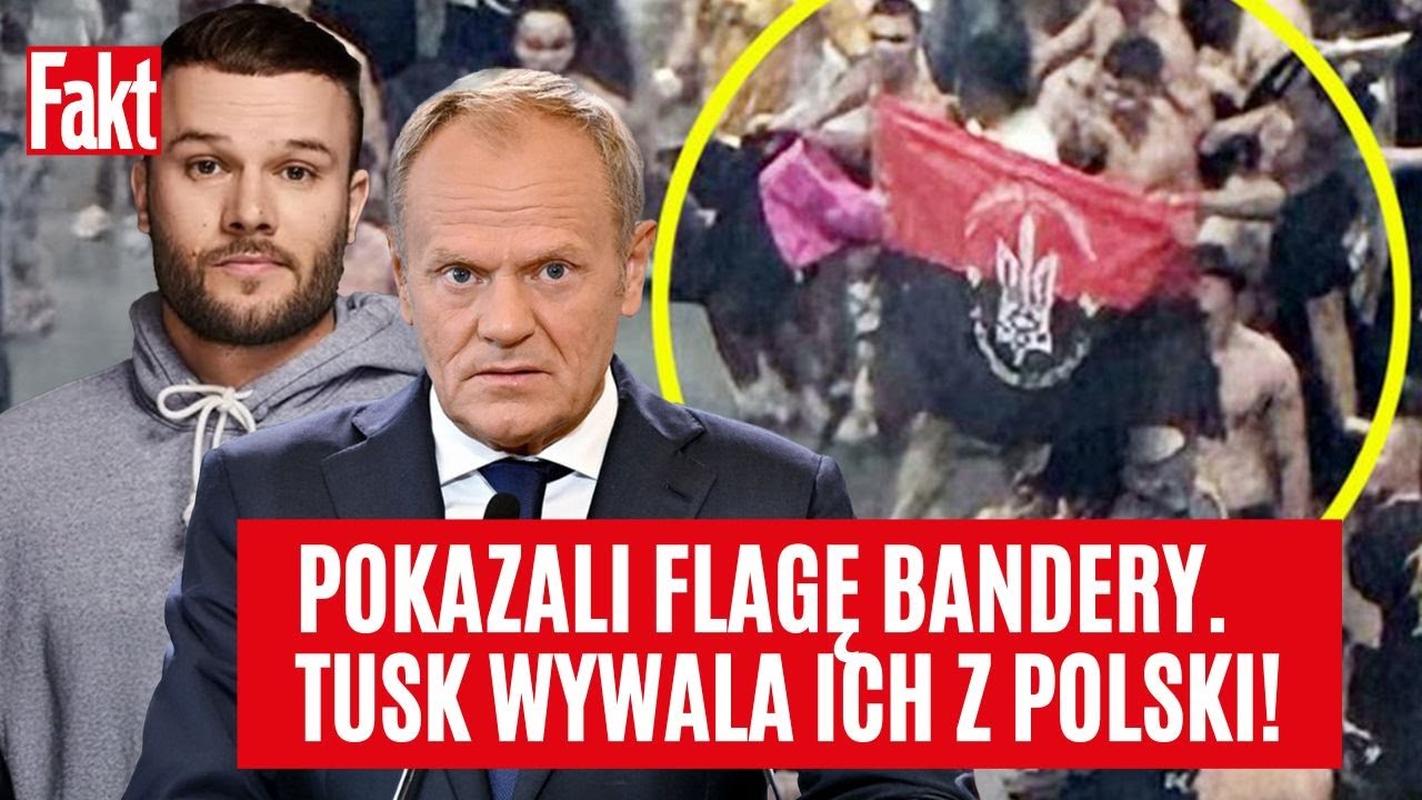 NOWE FAKTY! BANDEROWSKIE FLAGI NA STADIONIE NARODOWYM. Tusk DEPORTUJE ...