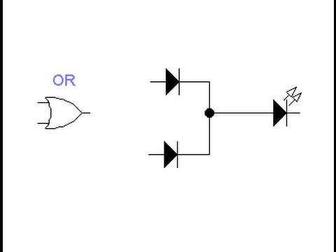Logic OR gate using 2 diod and a LED - YouTube