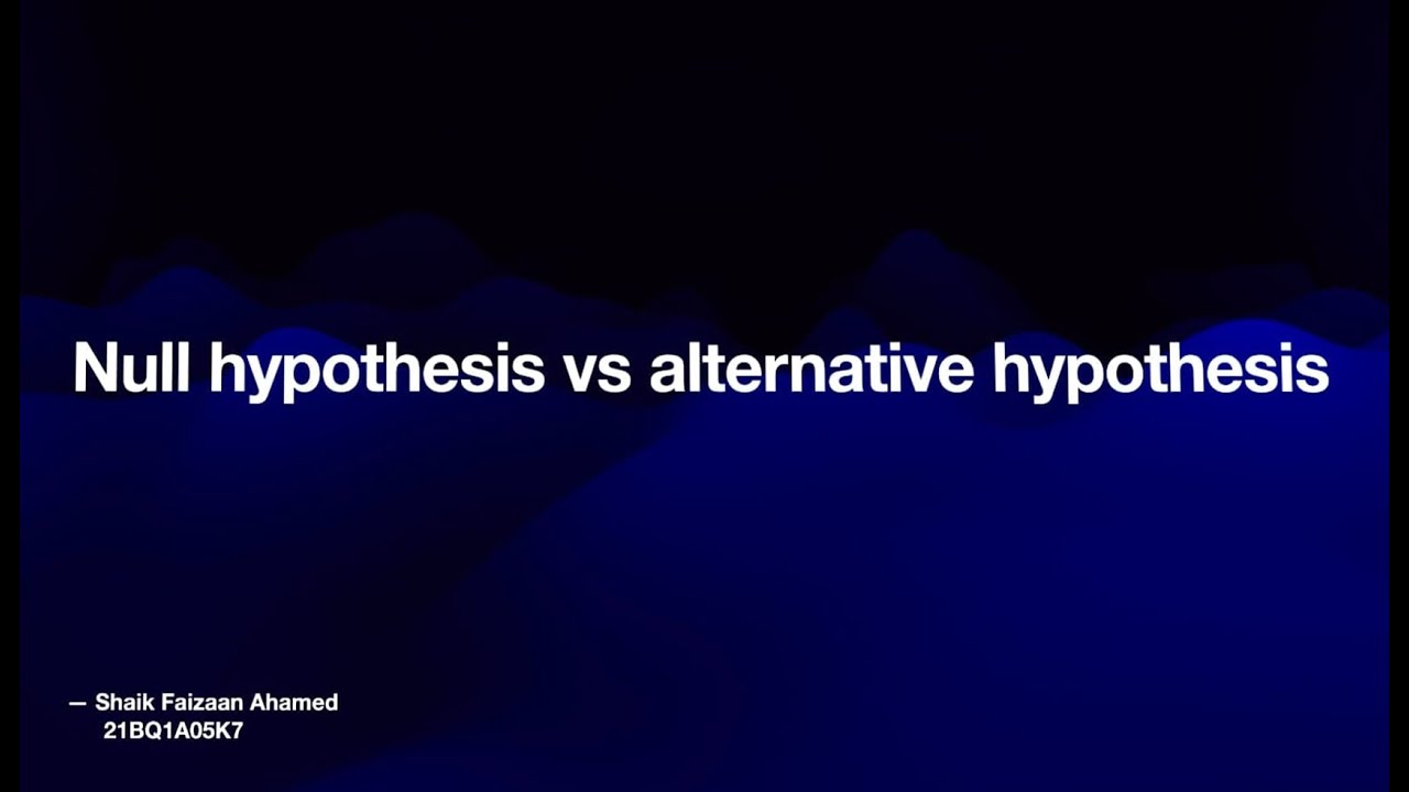Null hypothesis vs alternative hypothesis - YouTube