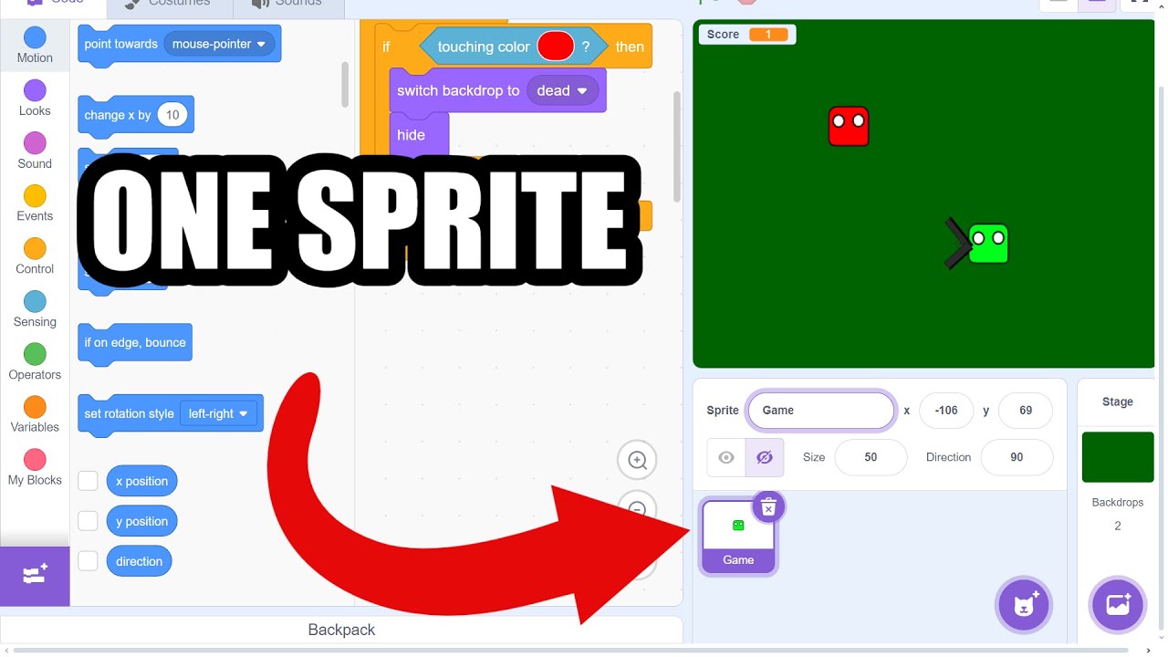 Making A SHOOTER Game in ONE SPRITE In SCRATCH - YouTube