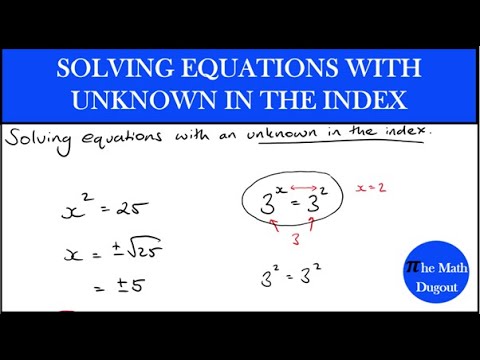 Solving Exponential Equations with an Unknown in the Index - YouTube