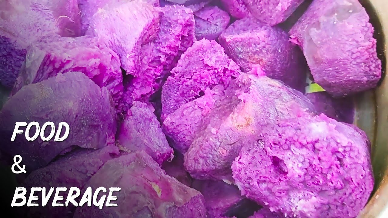 Highly Nutritious Boiled Purple Yams With Fresh Grated Coconut - YouTube