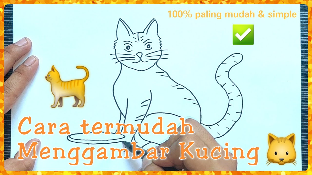 Cara menggambar Kucing dengan mudah | Tutorial menggambar kucing lucu ...
