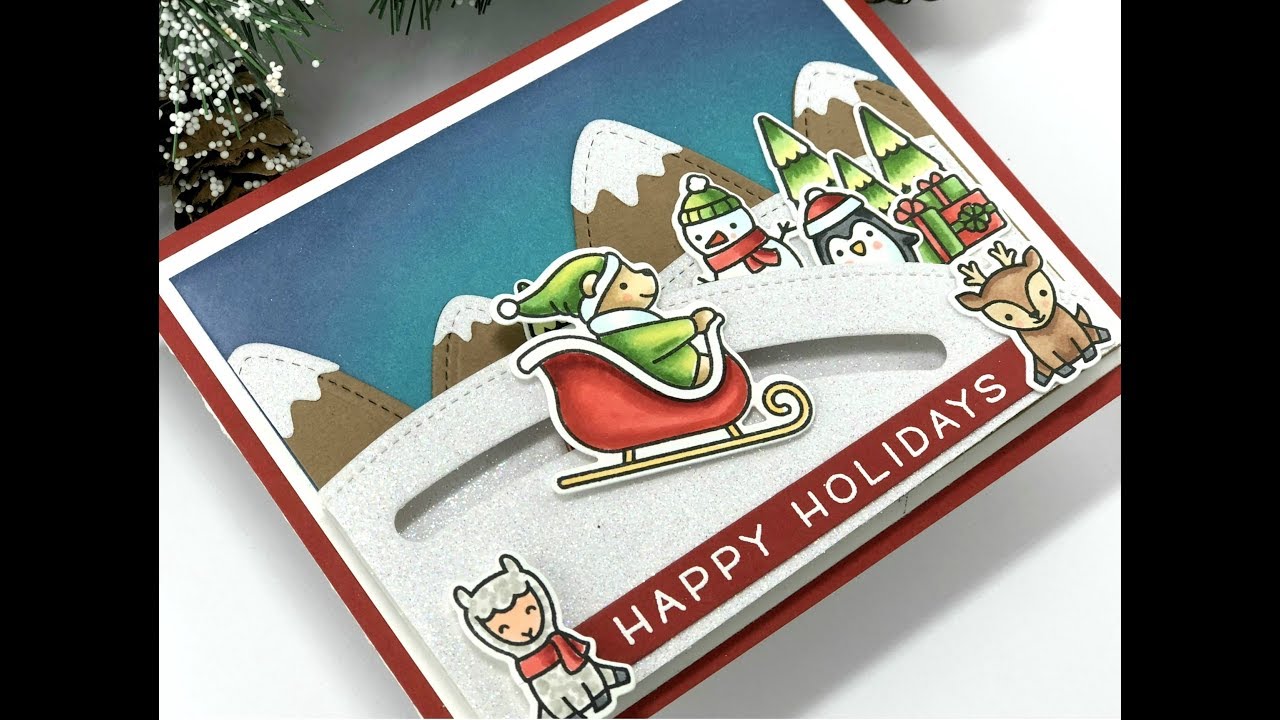 Christmas Slider Card | Lawn Fawn - YouTube
