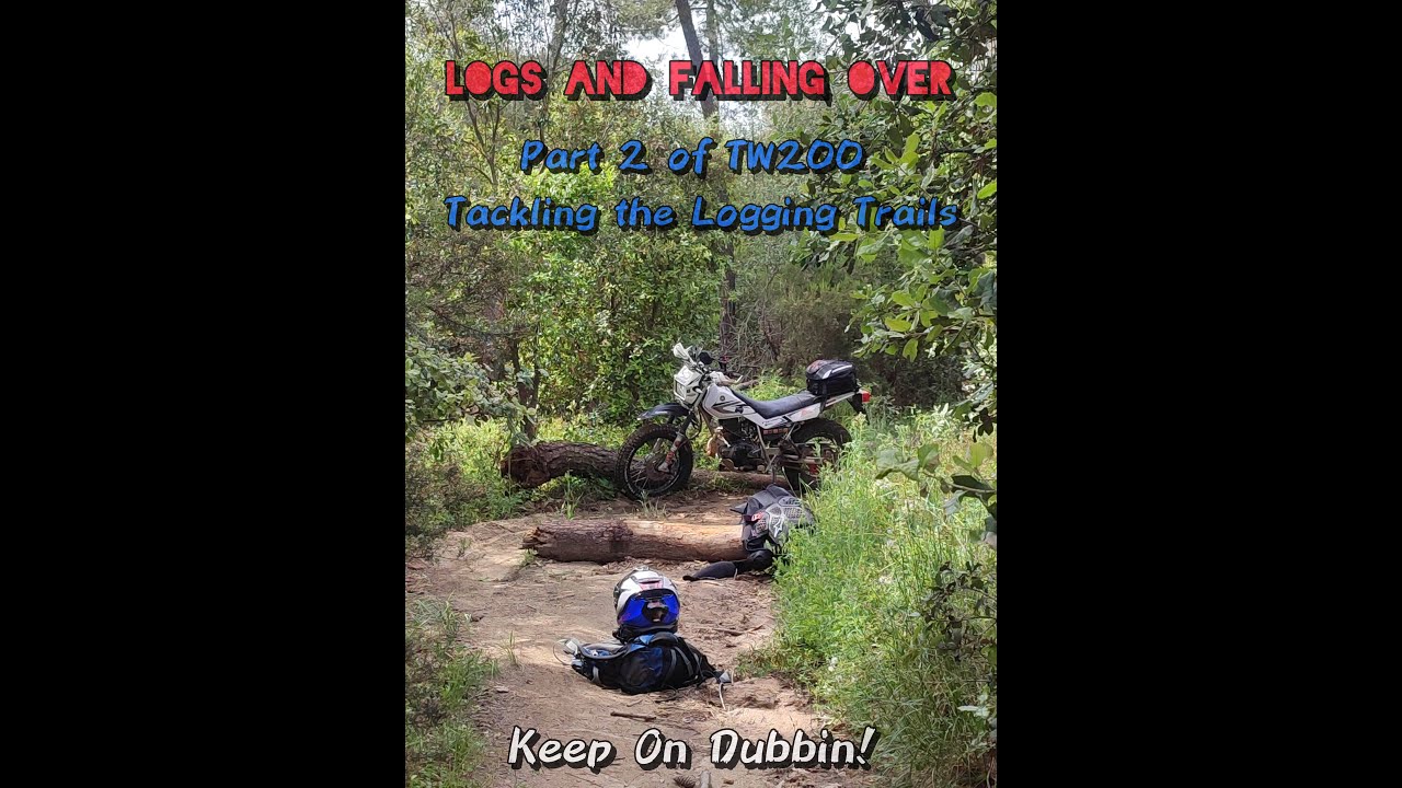 TW200 Logs and Falling Over - Part 2 of Tackling Logging Trails - YouTube