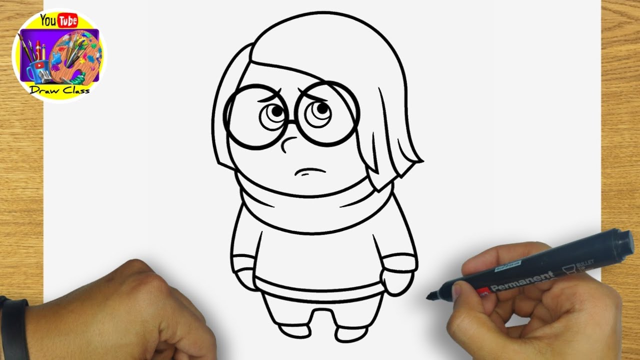 HOW TO DRAW SADNESS FROM INSIDE OUT | DRAWING INSIDE OUT CHARACTERS ...
