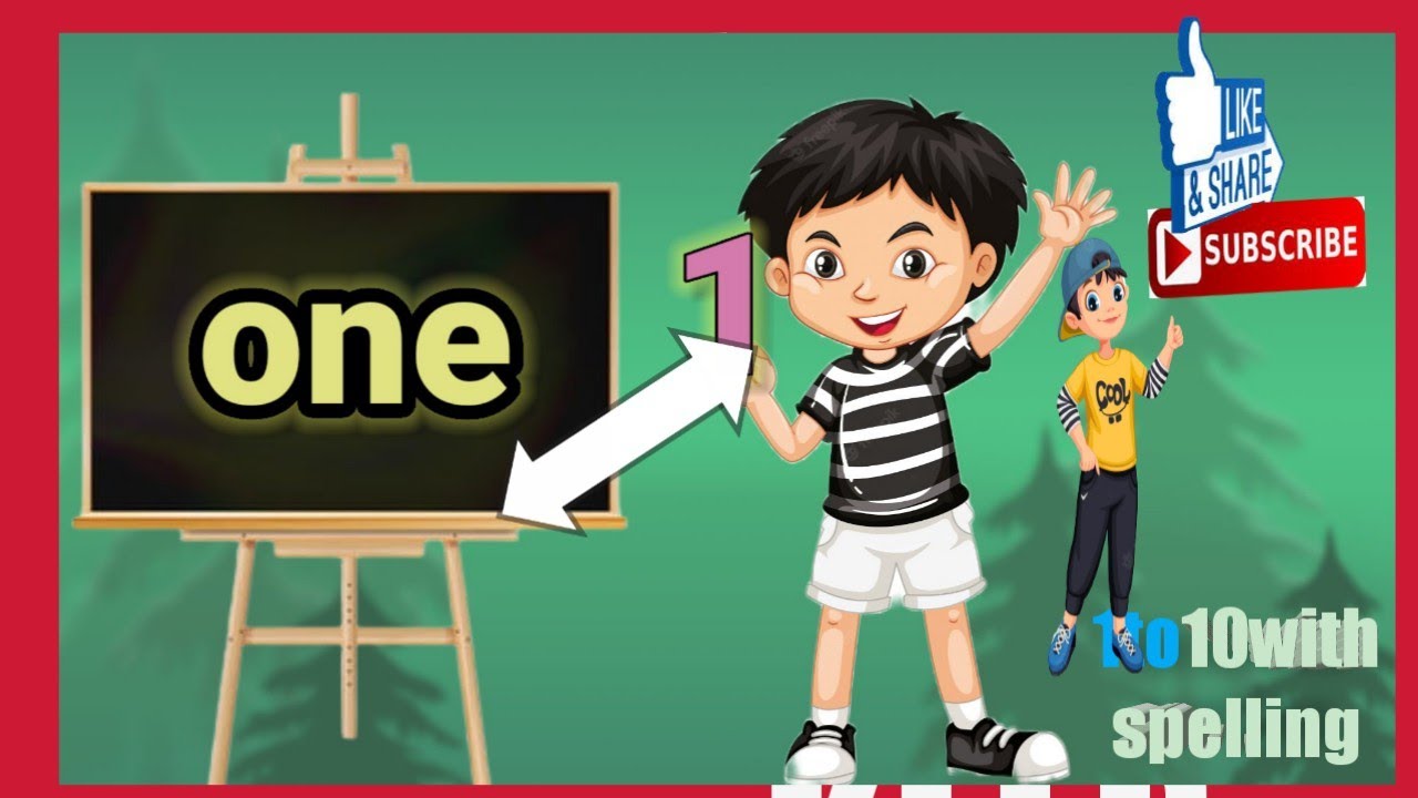 1 to 10 numbers with spelling, 1 , 2,3 numbers#kid educational, numbers ...