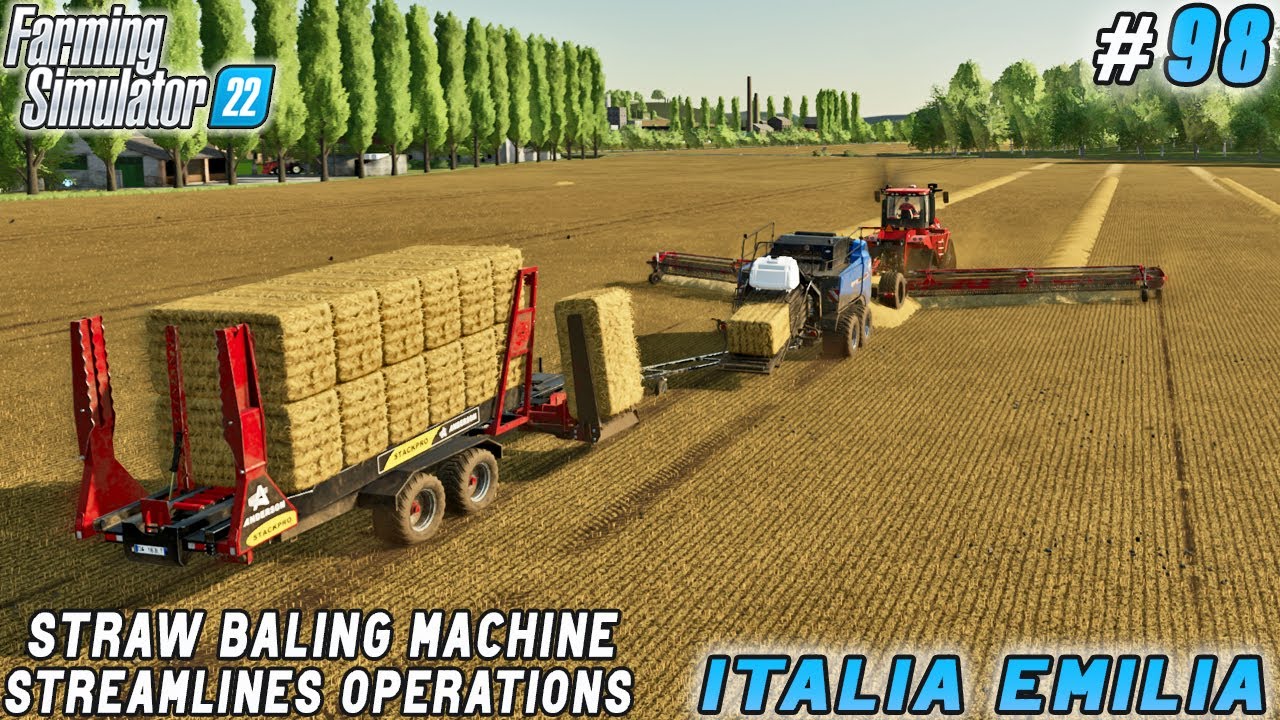 Ending the Oat Harvest, Baling Train Creates 177 Straw Bales | Italian ...