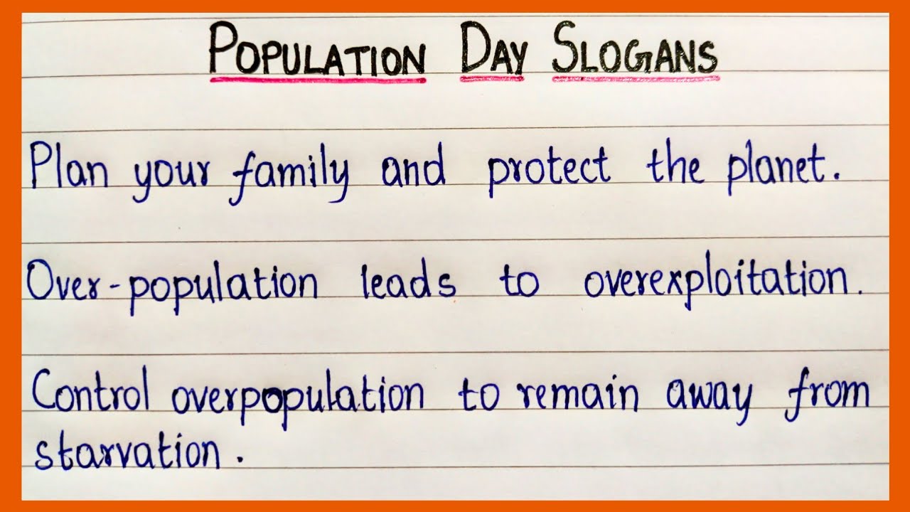 World Population Day Slogans || Essential Essay Writing || Write a ...