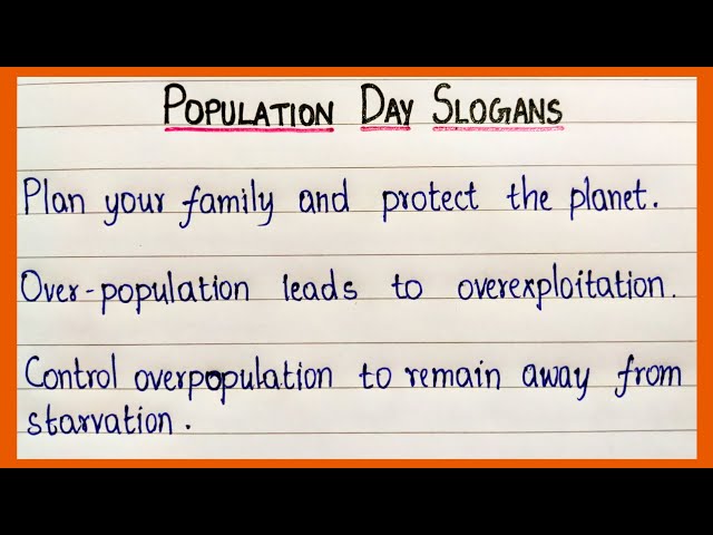 Overpopulation Slogans