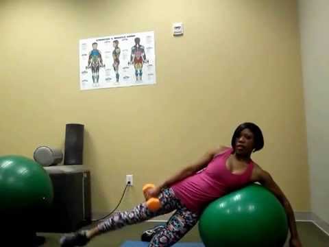 Leaning hip abduction using the stability ball - YouTube