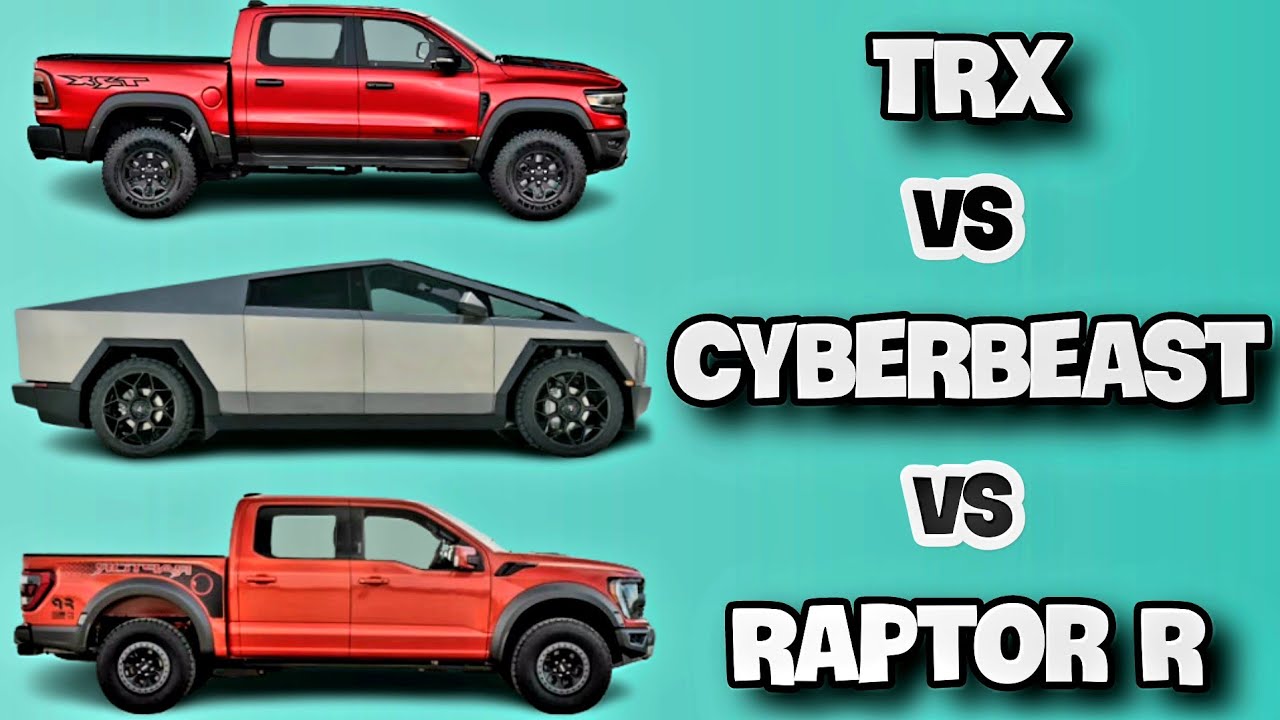 Ram TRX vs Tesla CYBERTRUCK vs F150 RAPTOR R: Drag Race - YouTube