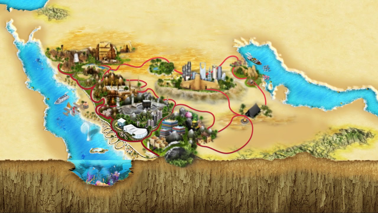 Interactive Map of Saudi Arabia (KSA) for Tourism (anima) - YouTube