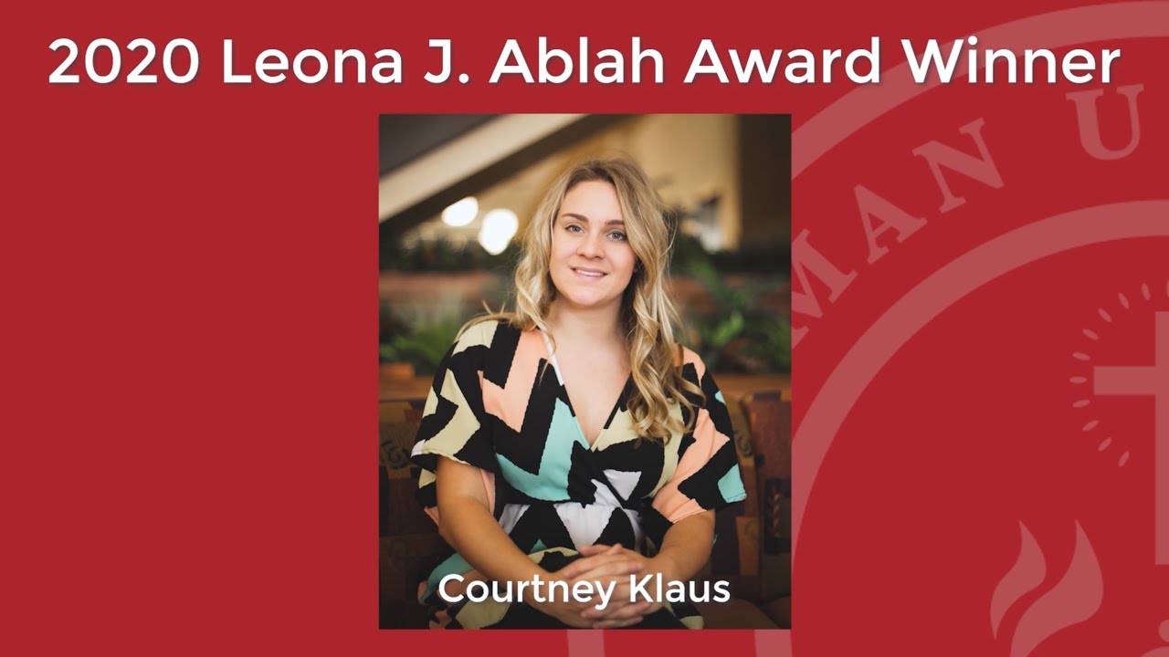 The 2020 Leona J. Ablah Award Winner - Courtney Klaus - YouTube