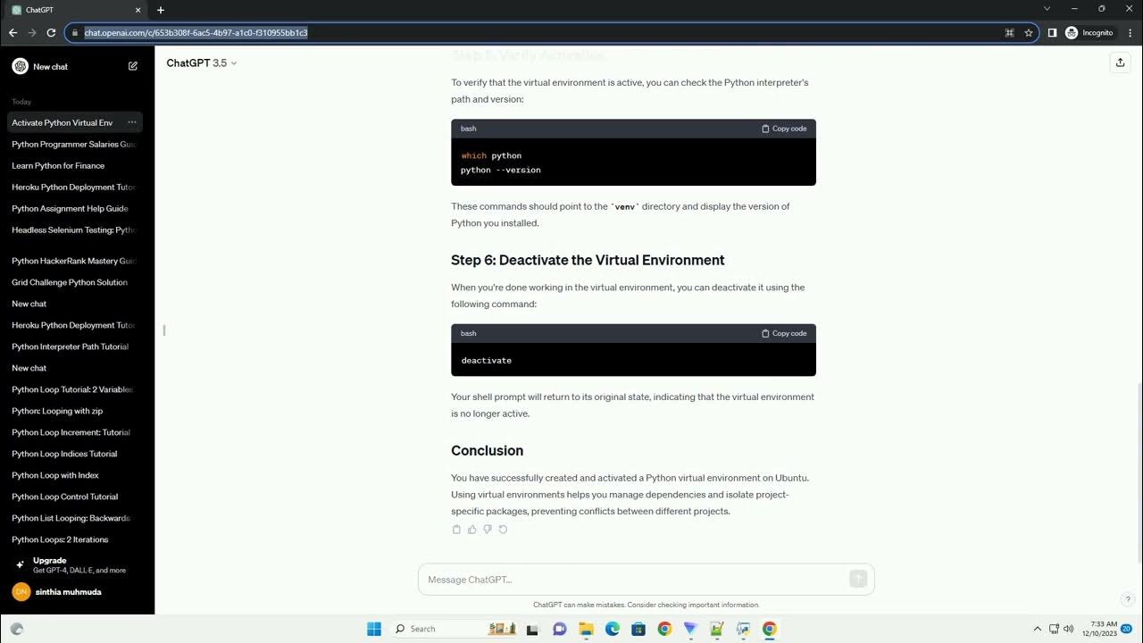 how to activate python virtual environment in ubuntu - YouTube
