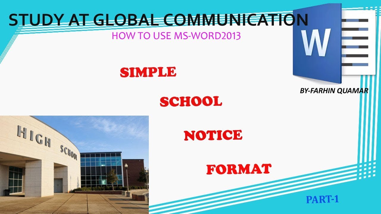 How to create School holiday Notice in M.S Word - YouTube